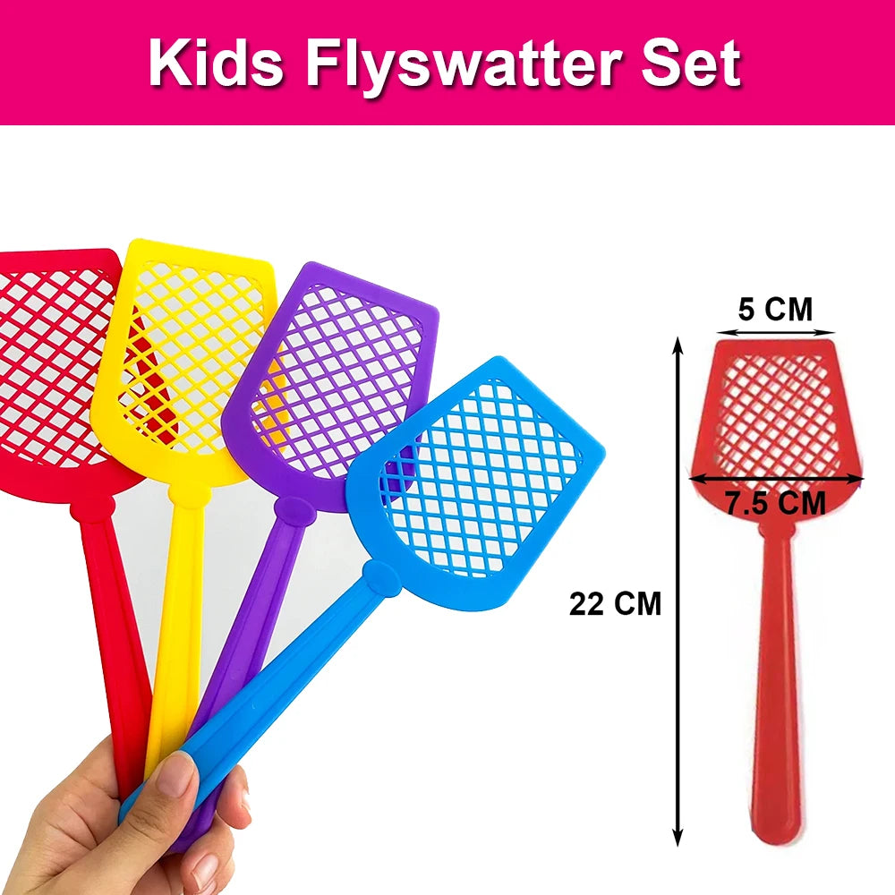 Plastic 4 Pcs Fly Swatter Set for Kids Preschool Classroom Speed Games ...