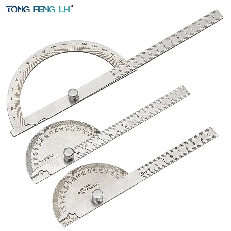 1PC Protractor Angle Ruler Stainless Steel Goniometer Dividing Gauge A ...