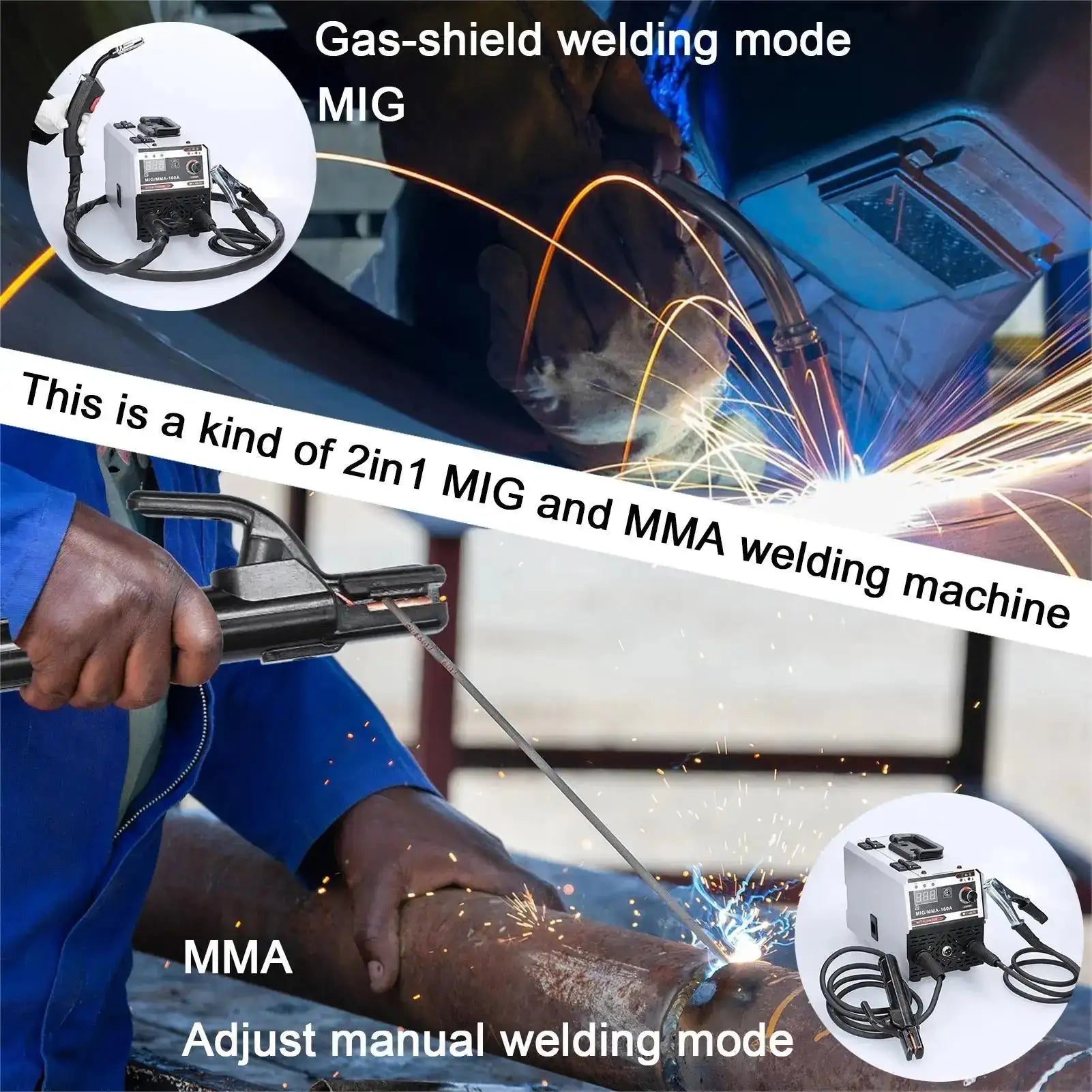 2in1 MIG MMA Welders Carbon Dioxide Gases-Shielded and Manual Welding ...