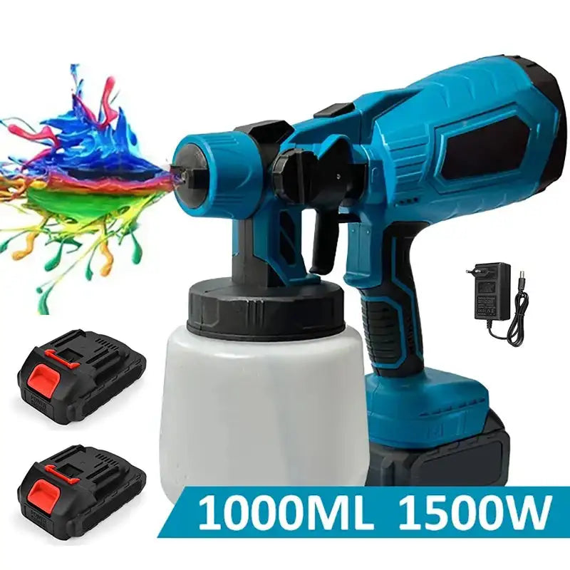 1000ML Electric Spray Gun High Power Cordless Paint Sprayer HVLP Auto ...