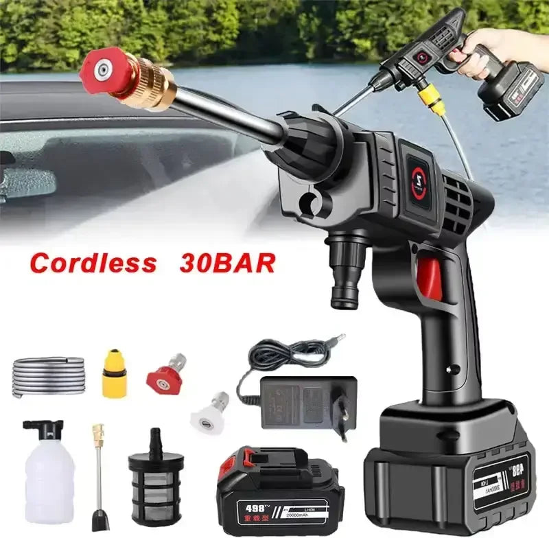 Cordless High Pressure Cleaner Water Gun Max 70BAR 12000mAh Foam Spray ...