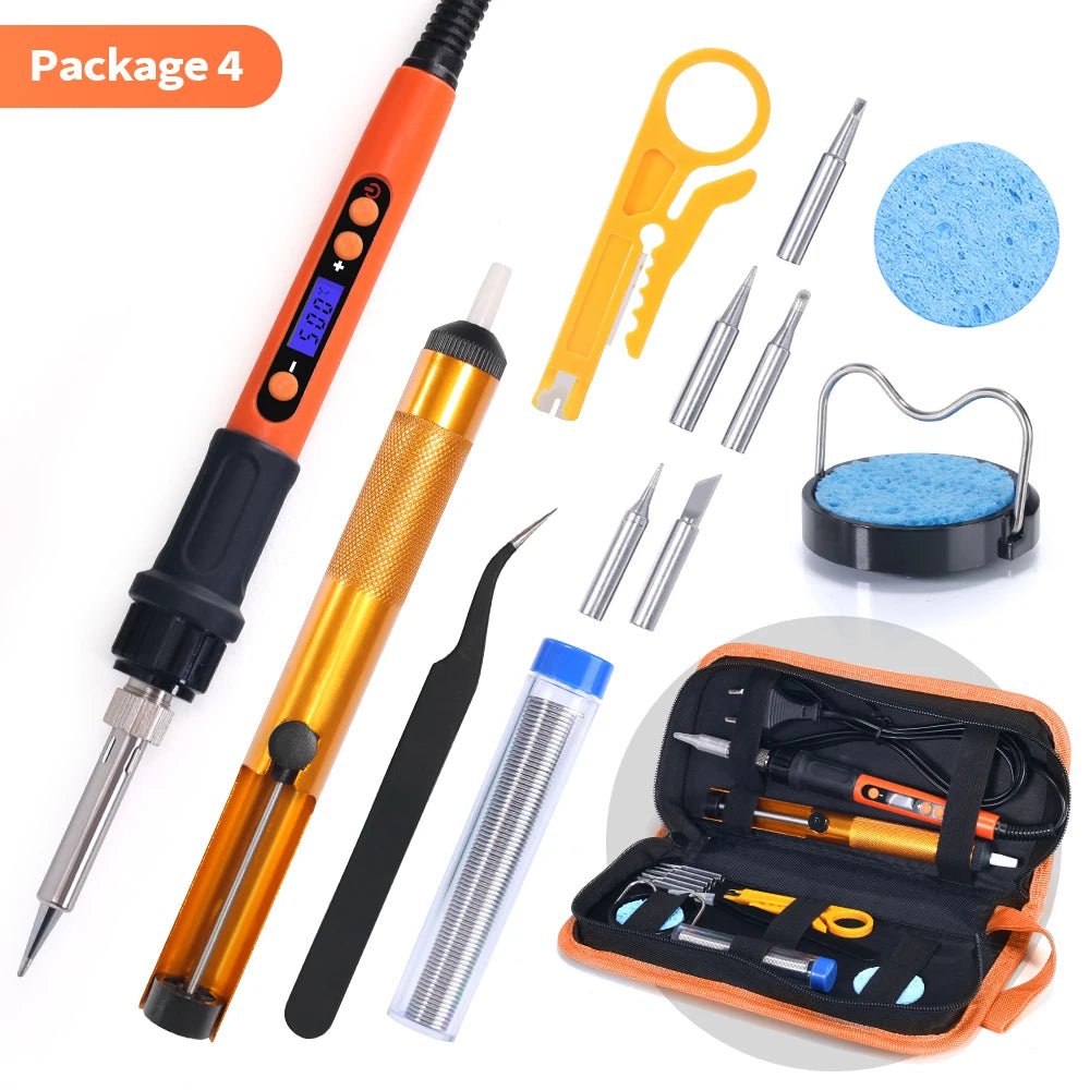 100W Digital Electric Soldering Iron Kit Set Temperature Adjustable 928D Welding Tool Ceramic ...