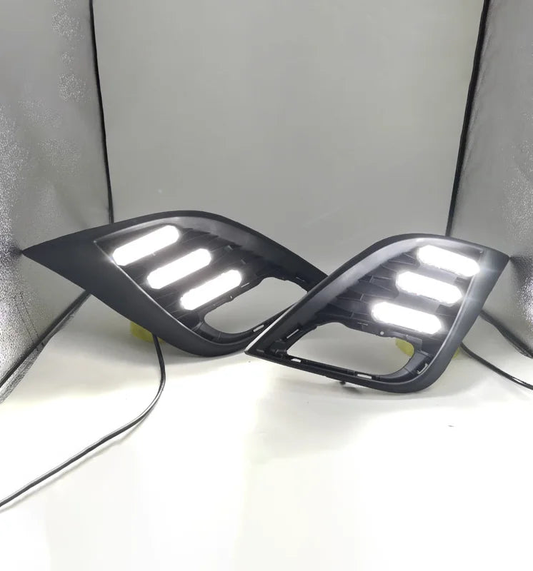 2Pcs DRL For Mazda 3 Mazda3 Axela 2010 2011 2012 2013 Daytime Running Lights fog lamp Yellow ...