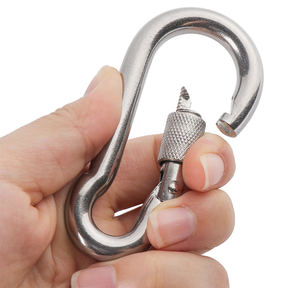 304 Stainless Steel Lock Ring Carabiner Snap Hook for Outdoor Climbing ...