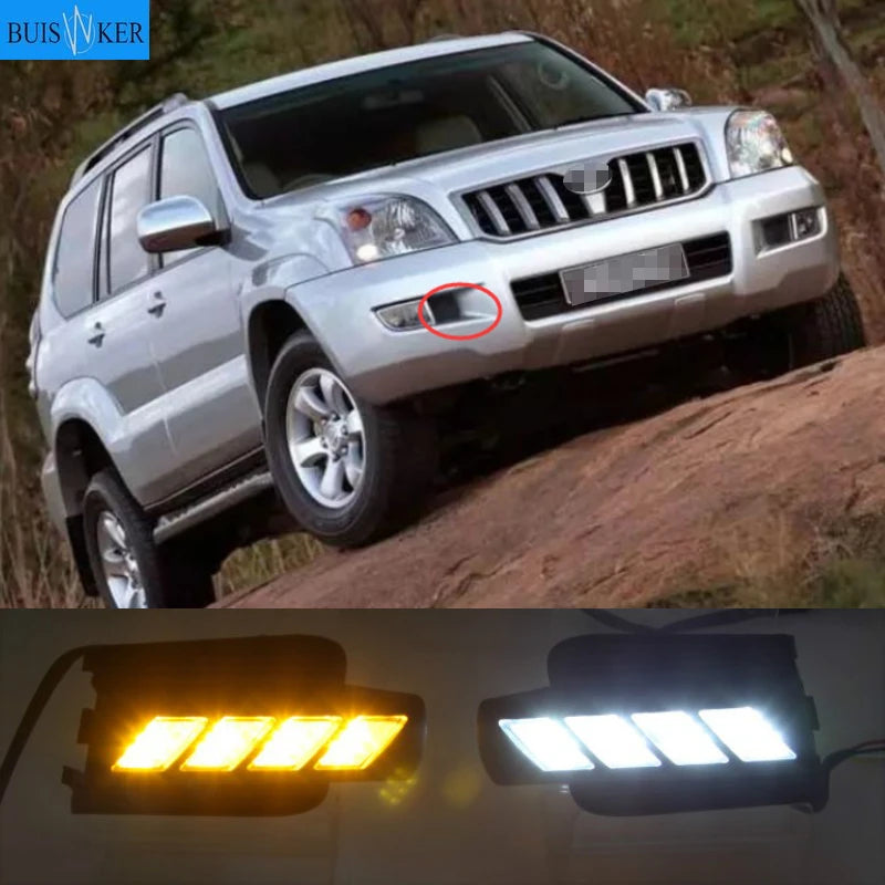 DRL for Toyota Prado 120 Land cruiser LC120 FJ120 GRJ120 2003 2004 2005 ...