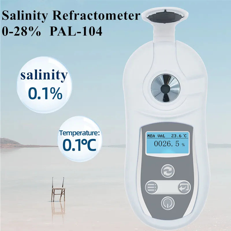 Portable Salinity Meter 0-28% Salinometer PAL-104 Digital Salinity ...