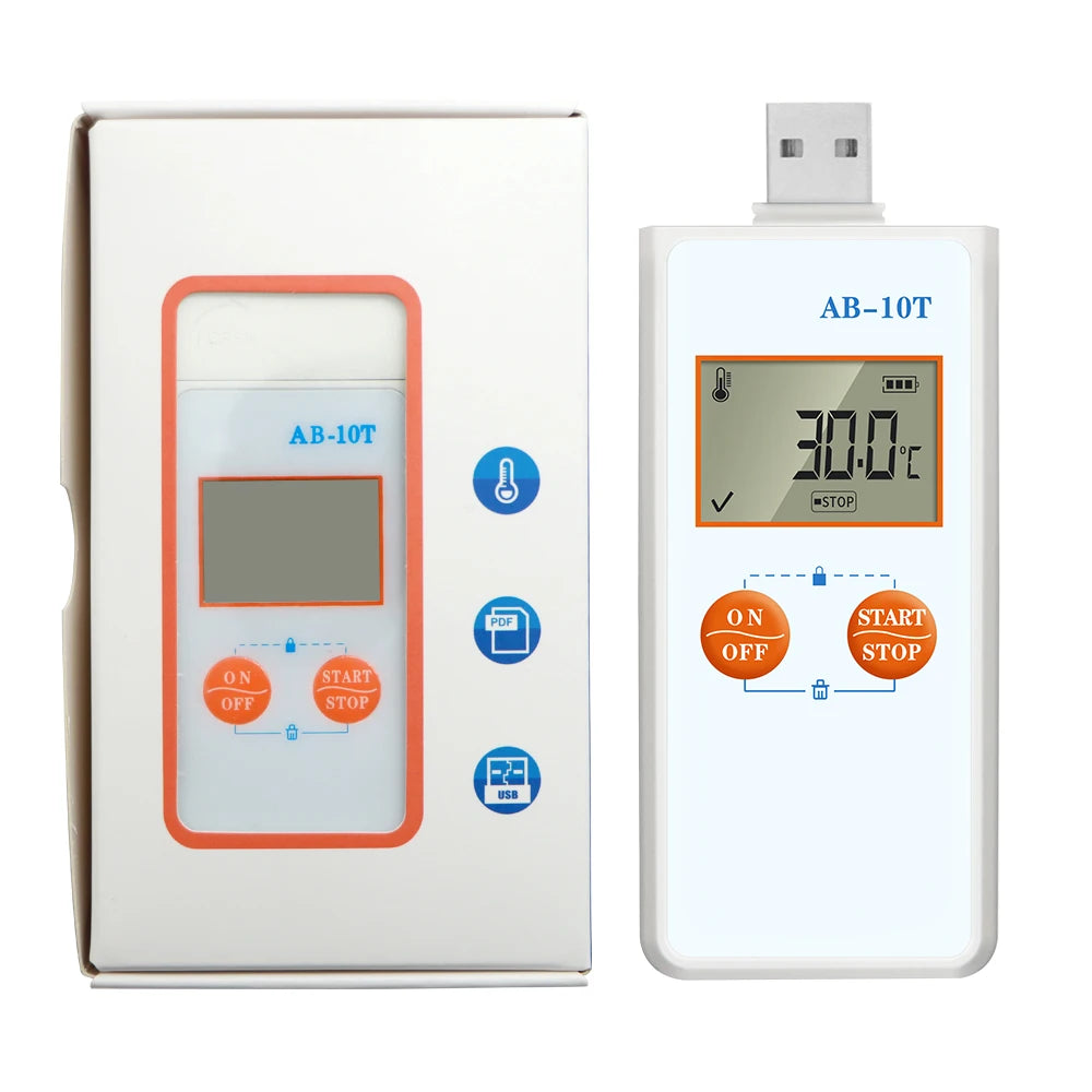AB-10T USB Temperature Data Logger Mini Temp Recorder LCD Display ...