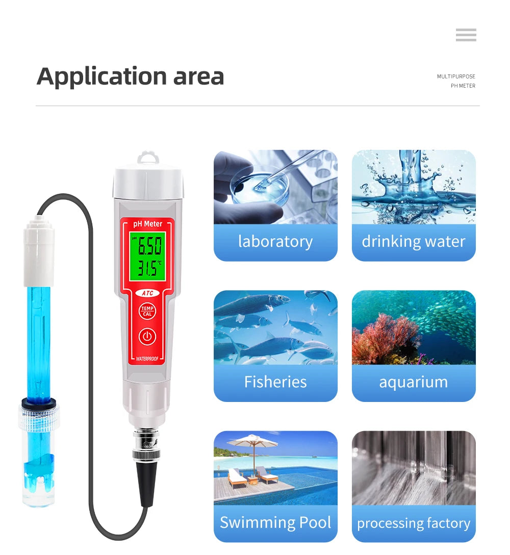 Digital 2 in1 PH Temperature Water Quality Tester Backlight Hydroponics ...