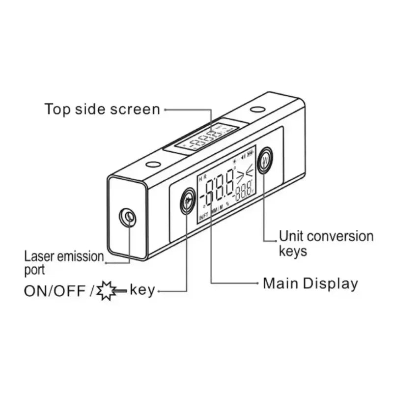 2 In 1 Laser Level Ruler Type-C Double Laser Angle Ruler Protractor ...