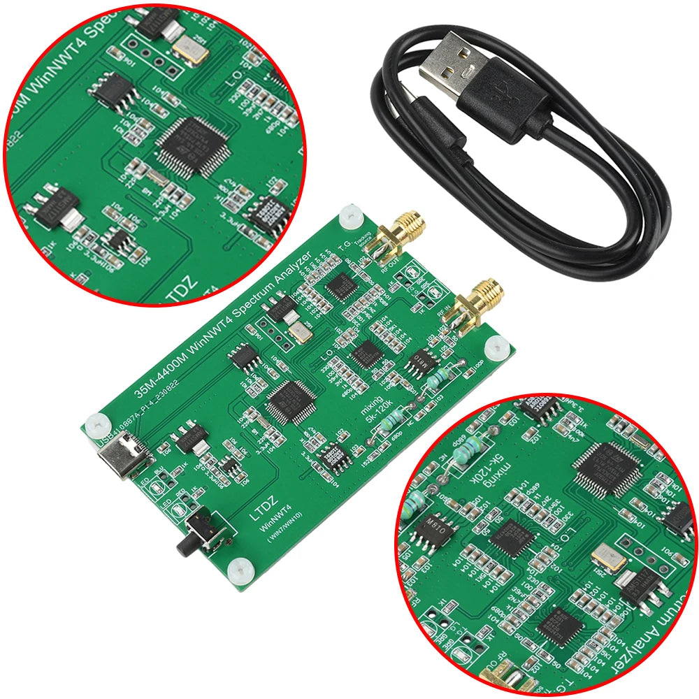 USB Spectrum Analyzer 35mHz-4400mHz True Tracking Source Compatible ...