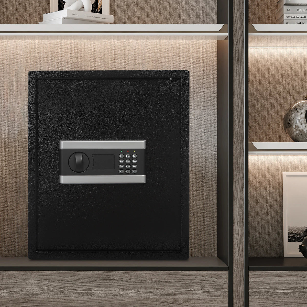 38*45cm Electronic Safe W/ Alarm, 3 Anti-Theft Locks Steel Security Box ...