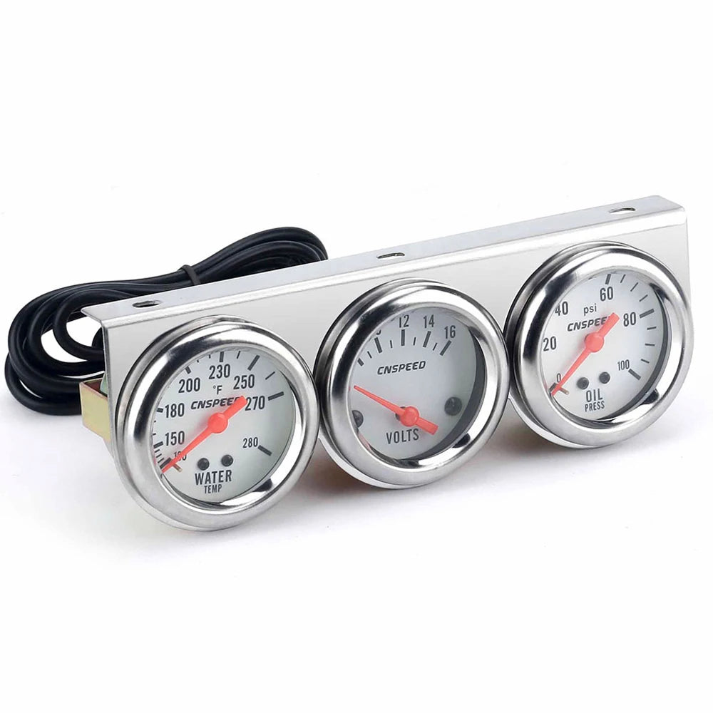 Universal Bil 2Tommer 52mm Chrome Volt Vandtemperaturmåler ...