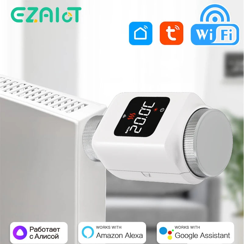 Smart WiFi Thermostatic Head Tuya Radiator Thermostat Valve Actuator ...