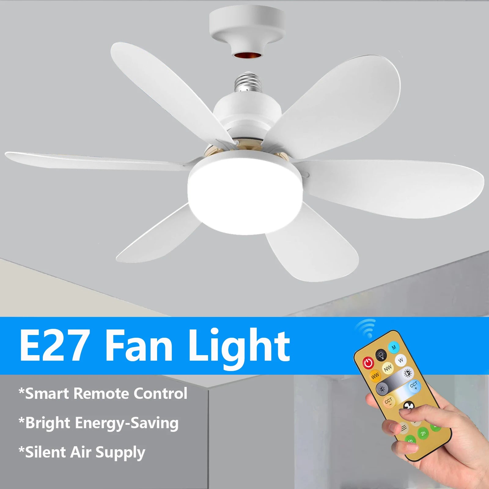 IRALAN Modern ceiling led light fan 52CM 42CM silent with remote ...