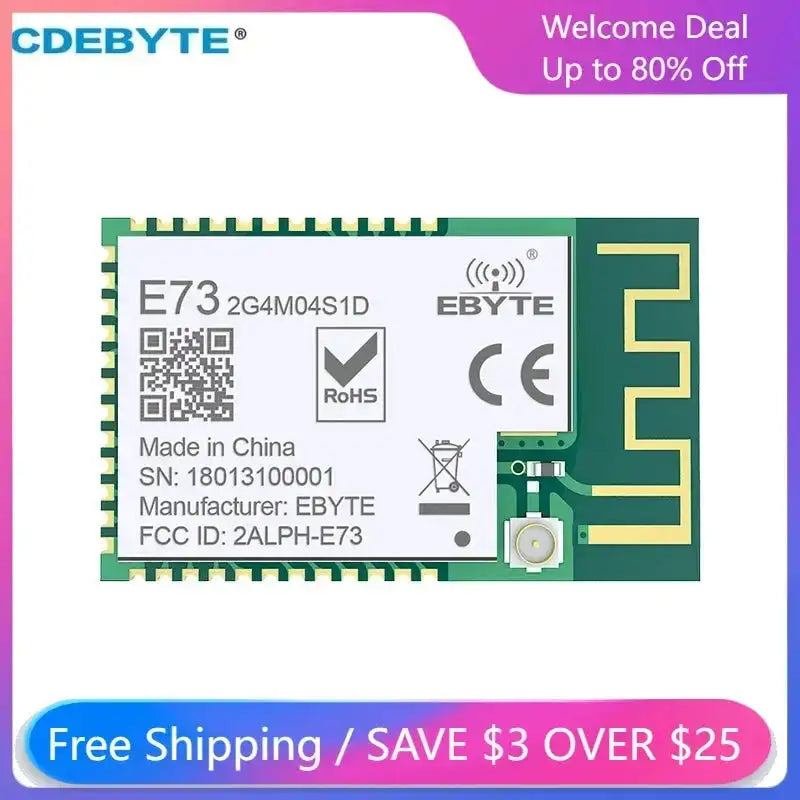 CDEBYTE Bluetooth Kablosuz Modülü E73-2G4M04S1D Mikro Boyut Uzun Menzil ...