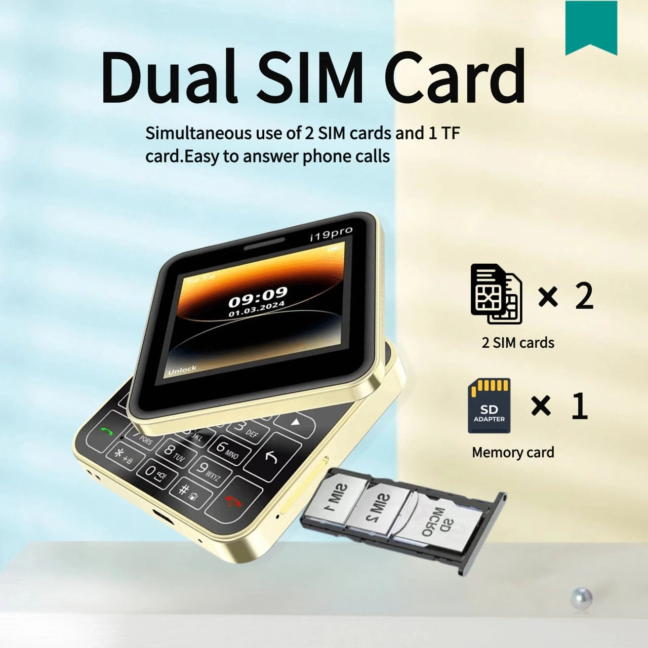 New Rotatable Cute Mini Slider Mobile Phone Push Button Dual SIM Two ...
