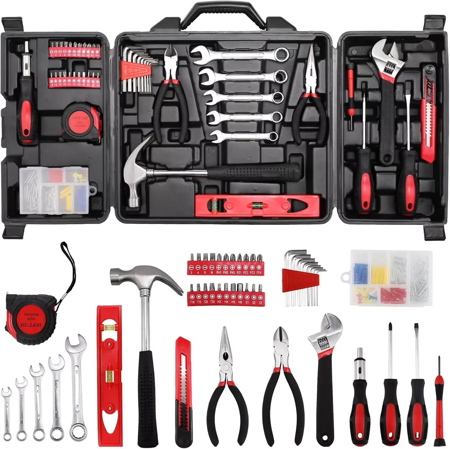 147 Pieces Tool Set Storage Tool Box Hand Tool Kit for Home Garage ...