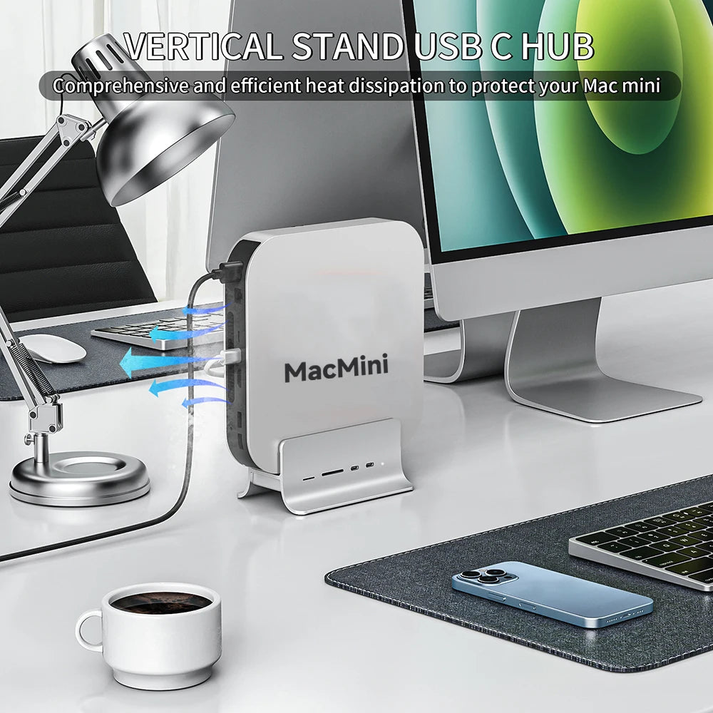 Minisopuru Mac Mini Dock Supports M.2 NVMe/SATA SSD with 2 USB C 10Gbps ...