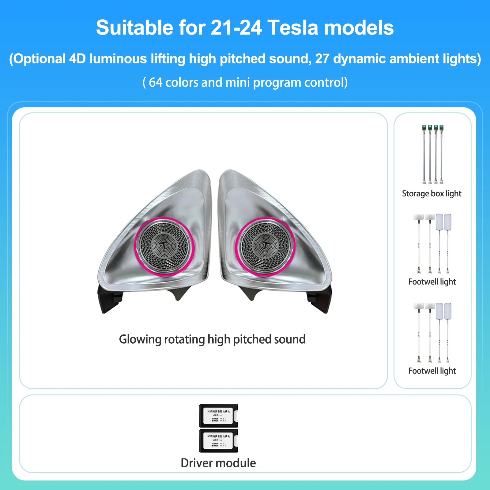 Tesla Model 3/Y Rotating HiFi Speaker Lights | 4D – InterCyprus Trading Ltd