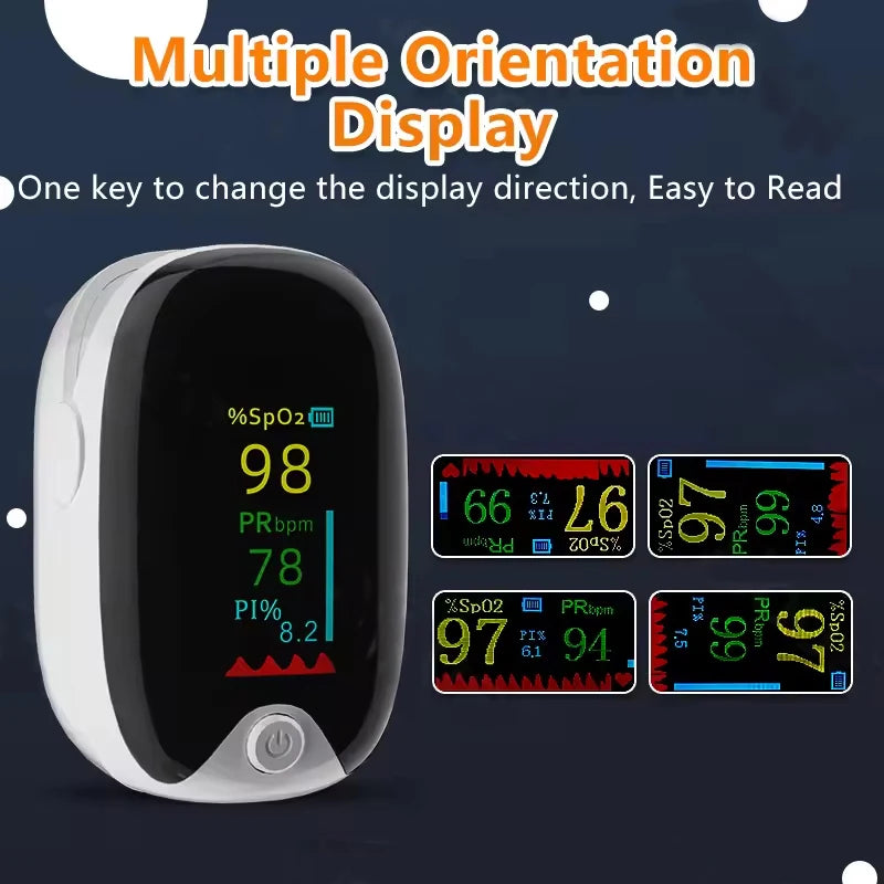 Finger Clip Pulse Oximeter TFT OLED Screen Blood Oxygen Saturation ...