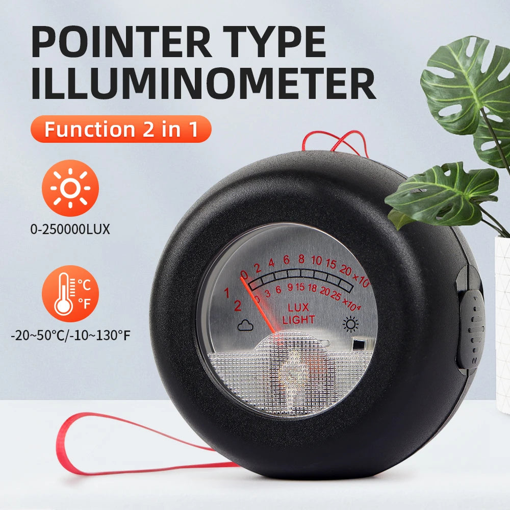 Portable Lightmeter Photometer Pointer Type Illuminometer Temperature ...