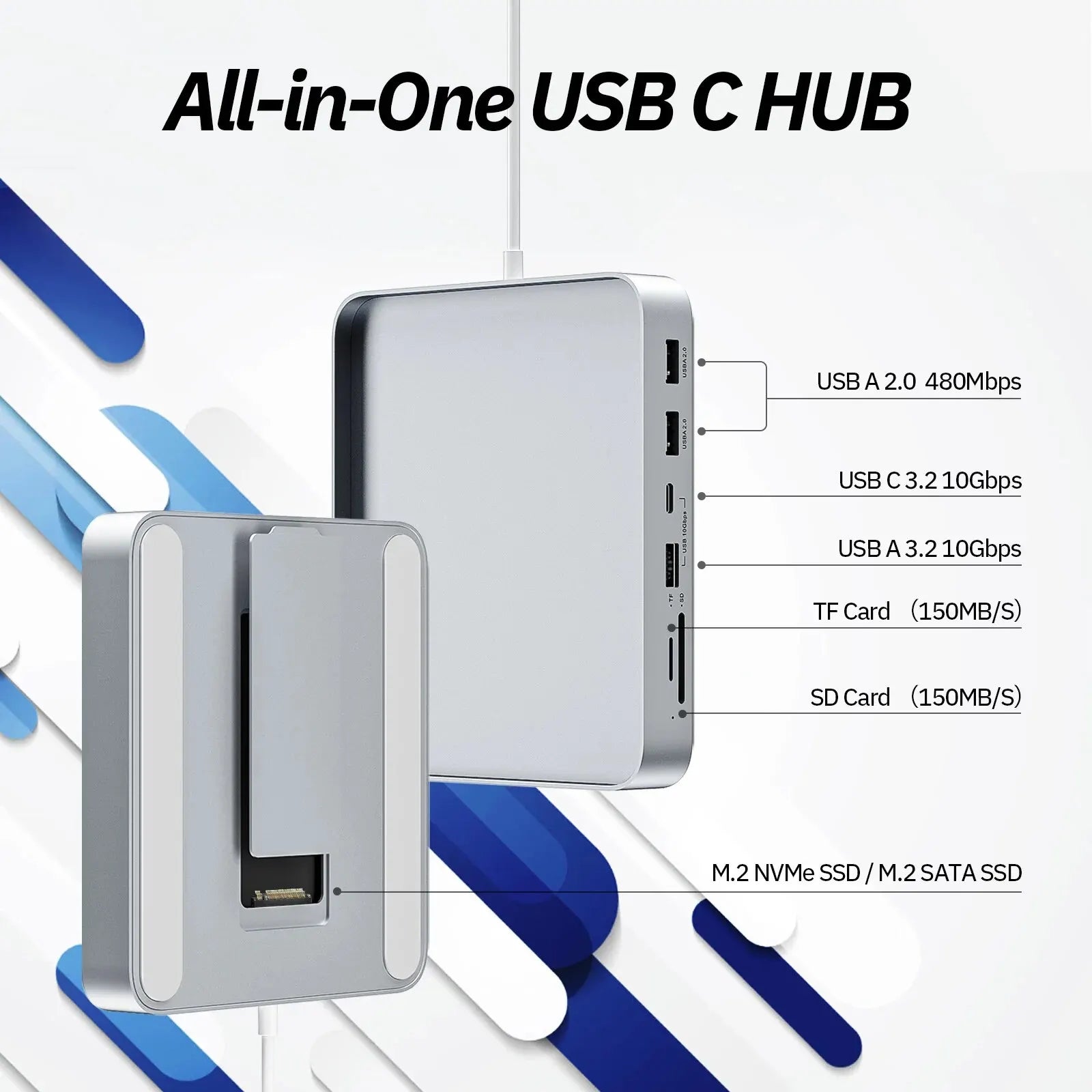 Minisopuru USB C Hub for iMac 24 İnç 2021/2023 Uyumlu M.2 NVMe SSD USB ...