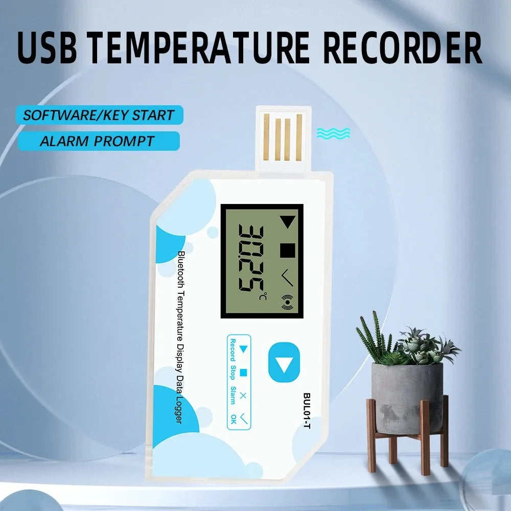 BUL01-T 60 Zile LCD Display Data Logger 4400 Puncte Bluetooth Temperatură Recorder Măsurare TEMP ...