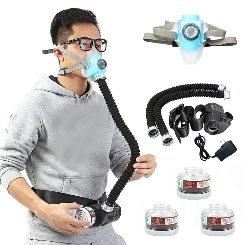 8 In1 Electric Constant Flow Air Supplied Fed Respirator Half Face Gas ...