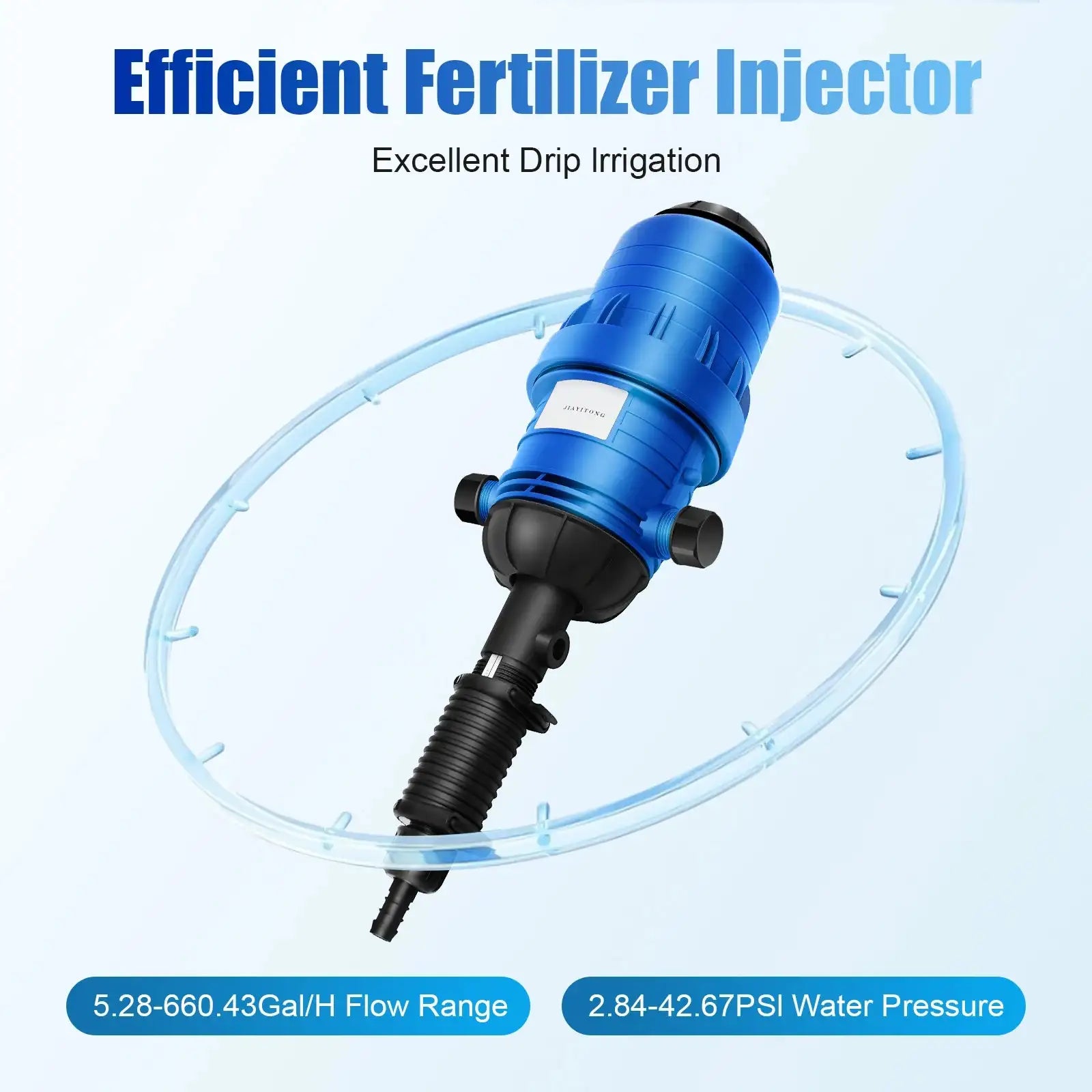 Fertilizer Injector for Drip Irrigation, Water-Powered Dispenser w/ 0.4 ...