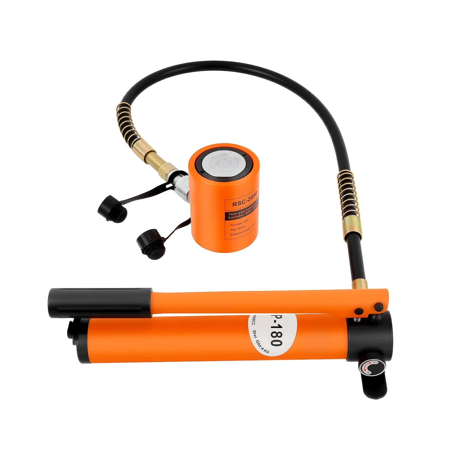 20T Manual Hydraulic Pump Set 350CC Hydraulic Cylinder Jack Porta Power ...