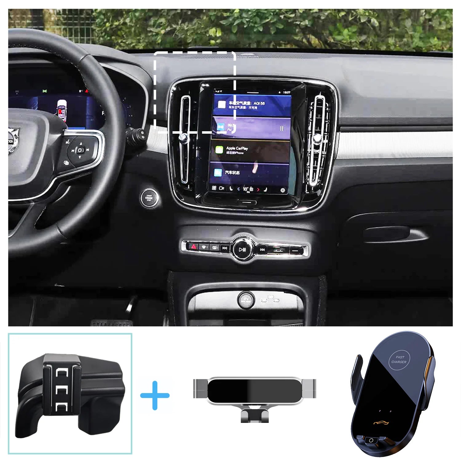 For Volov XC40 XC 40 2020-2022 2023 2024 Car Phone Holder Wireless ...