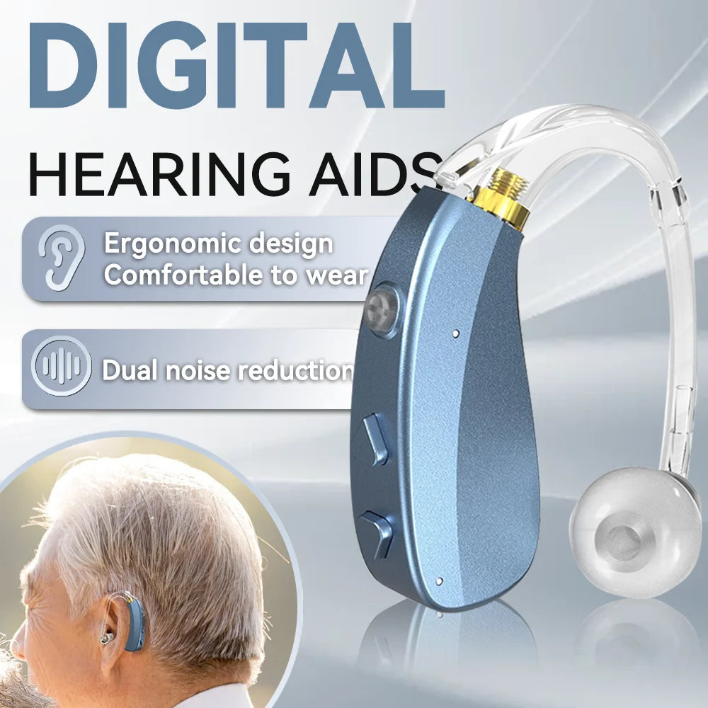 BTE Deaf Hearing Aids Rechargeable Elderly Hearing Aid The Listening ...