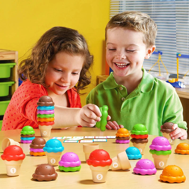 Ice Cream Sorting Montessori Didactic Toys Baby Learning Number Letter ...
