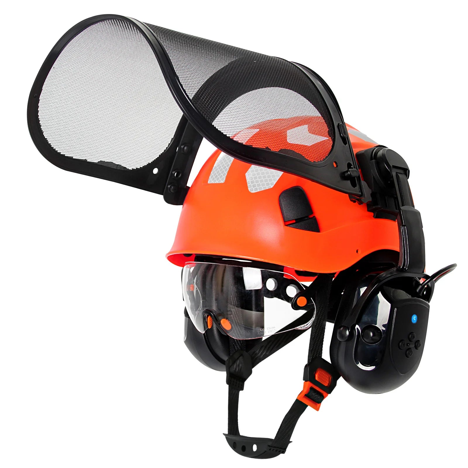 CE Forestry Safety Helmets with 5.0 Bluetooth Built-in Goggles Earmuffs ...