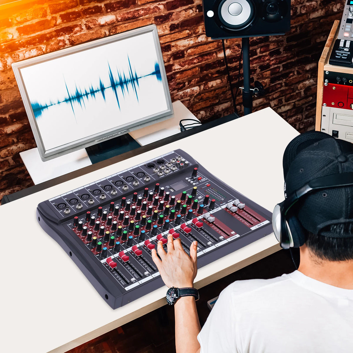 Mixer audio profesional 8/12 canale, consolă audio de studio, controler ...