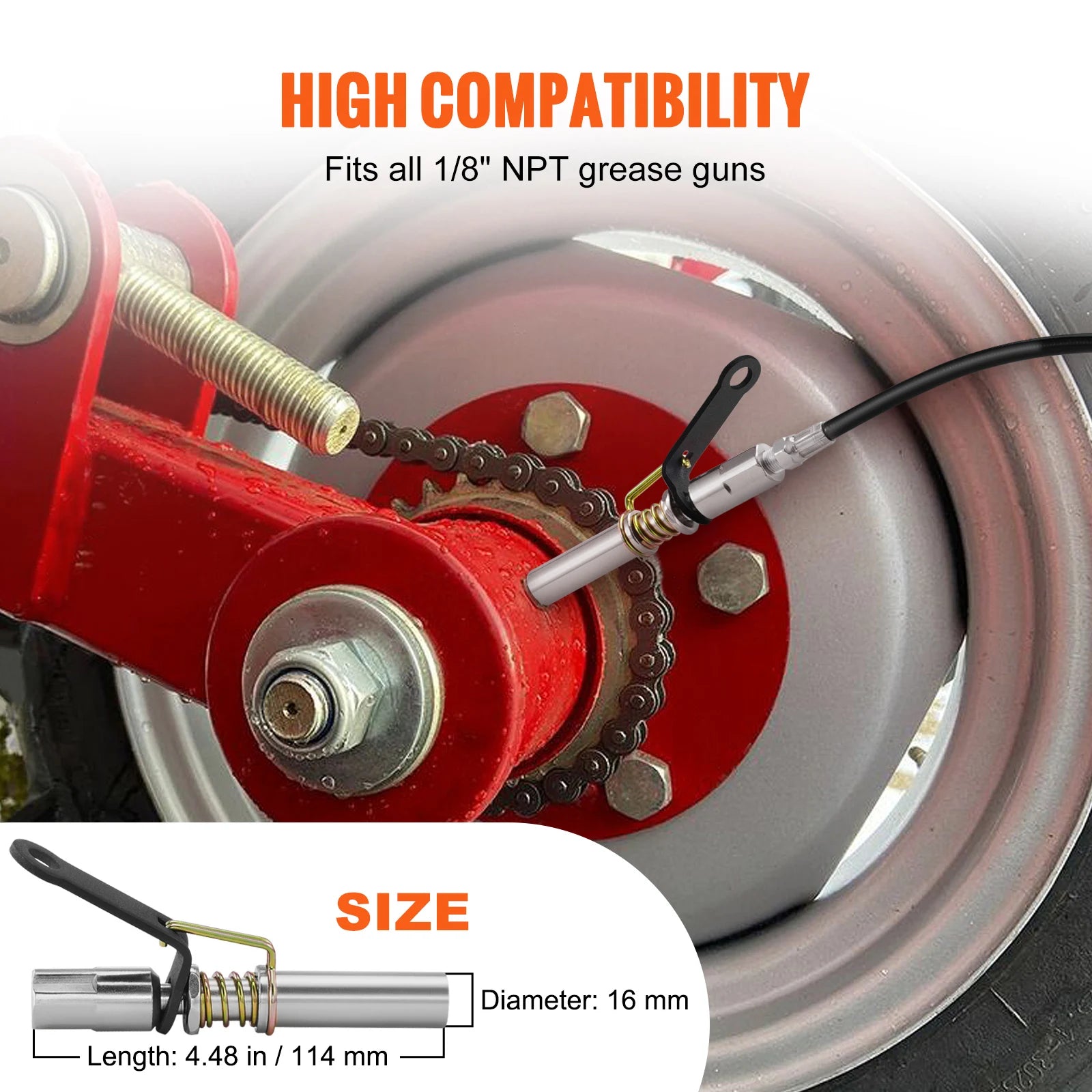 SucceBuy Grease Gun Coupler 10000PSI High Pressure NPTI/8-27 Oil Pump ...