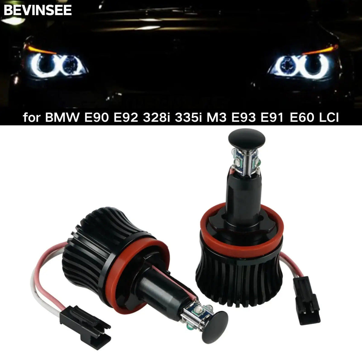 BMW LED Angel Eyes 2Pcs E90 E92 E93 Halo Marker 6000K 12V – InterCyprus