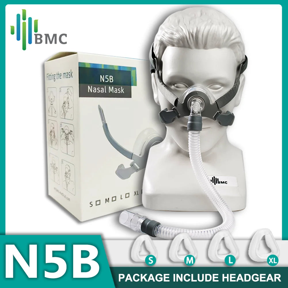 Maschera CPAP BMC Maschera Nasale con Cinghia per Testa N5B Adatta per ...