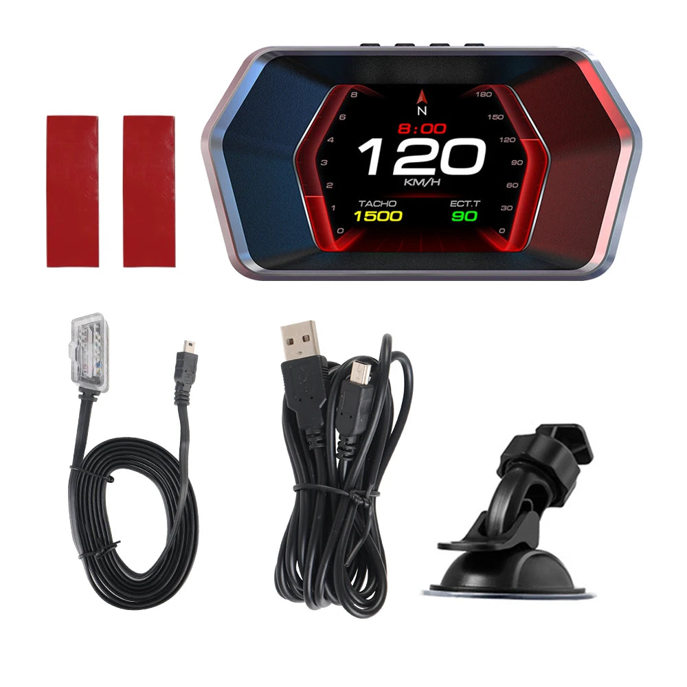 Vitezometru Auto P17 HUD OBD2 Afișaj Pe Parbriz Computer De Bord Ceas ...