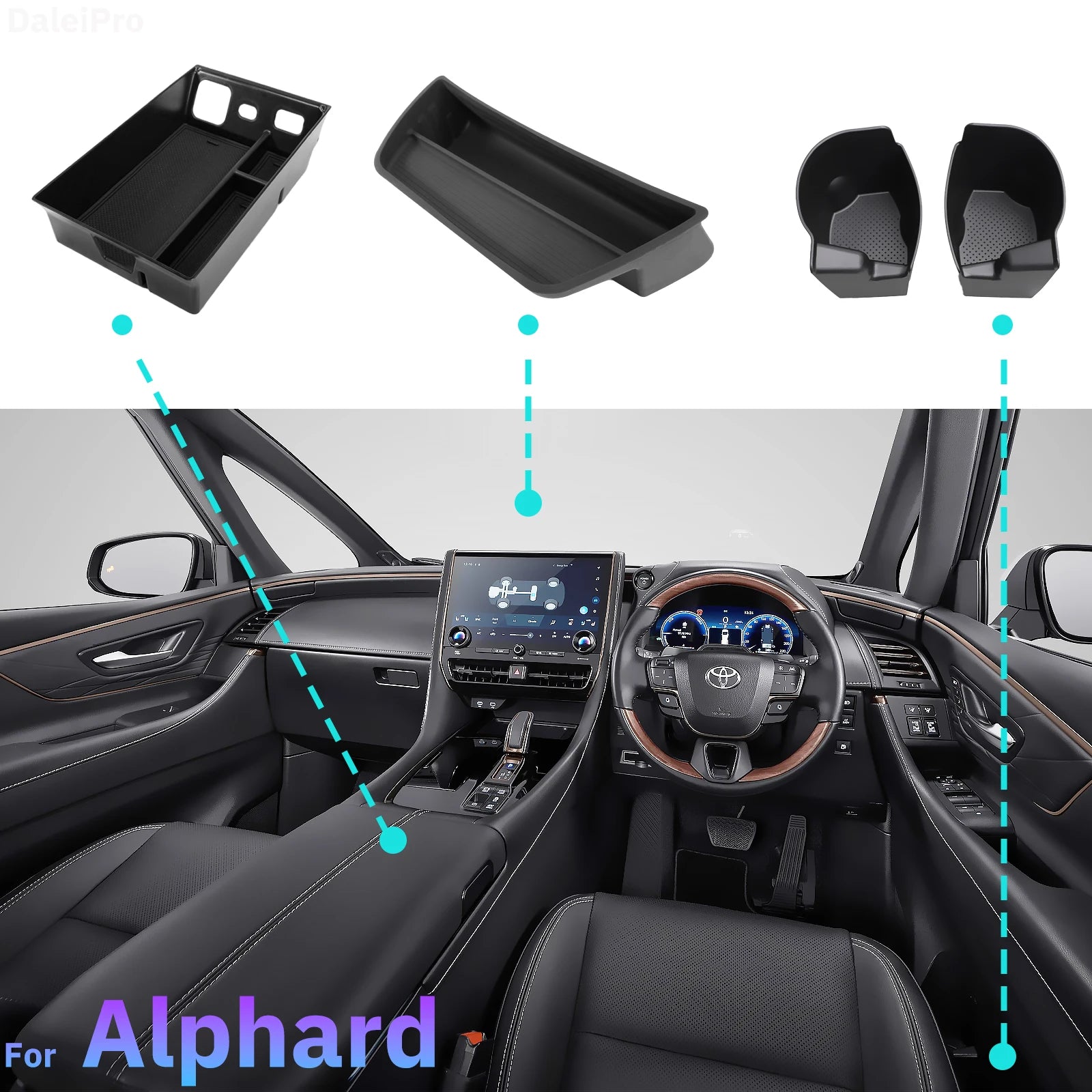 For Toyota Alphard AH40 2023 2024 2025 Car Interior Storage Box Armrest ...