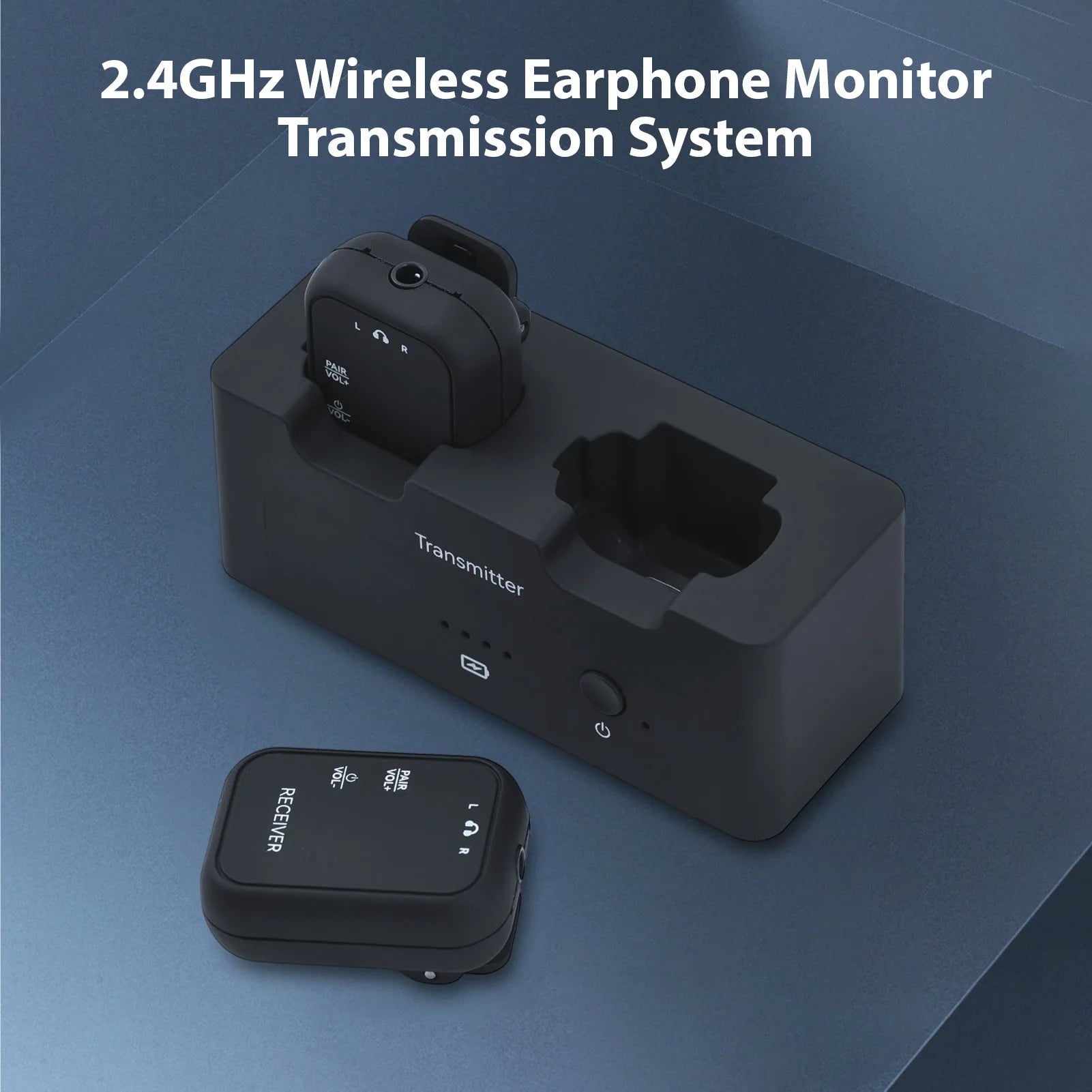 M-VAVE WP-12 2.4GHz Wireless Earphone Monitor Back-to-ear Transmission System IEM Transmitter ...