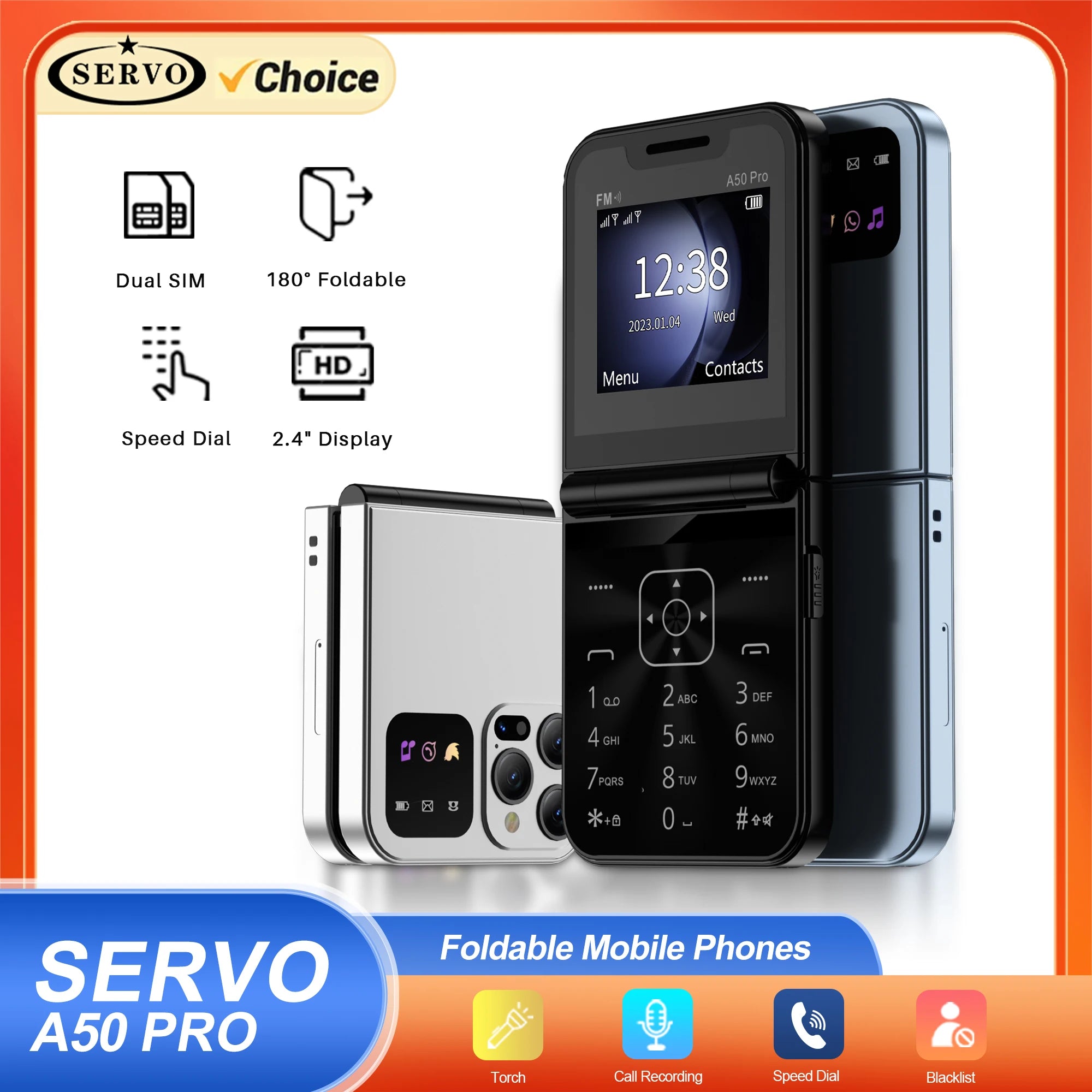 SERVO A50 PRO Flip | Dual SIM Phone - SERVO New – InterCyprus Trading Ltd