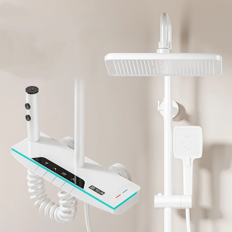 Digital Display Shower Set Bathroom Rainfall Wall Mounted 4 Way Shower ...