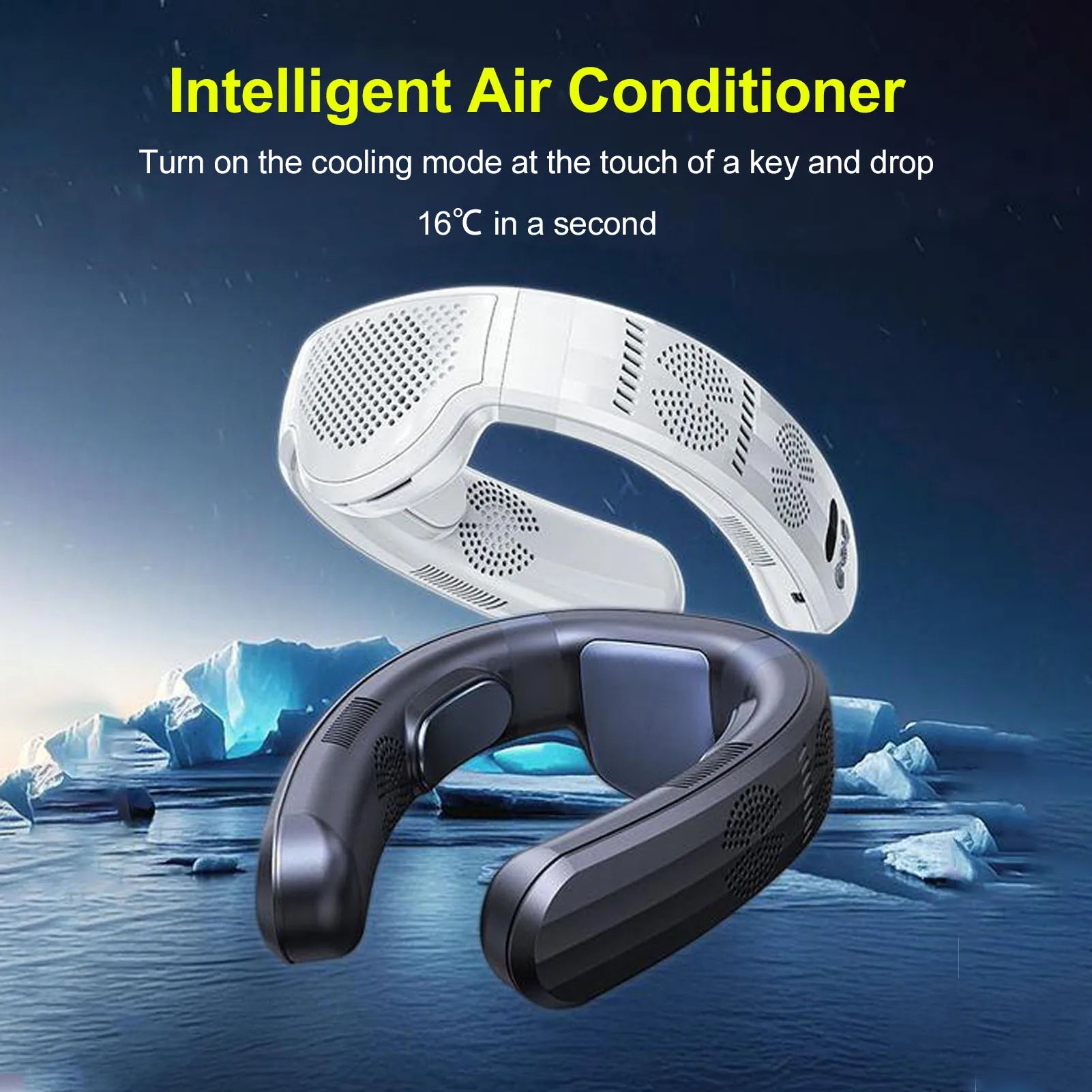 Portable Neck Fan 3 Speeds Semiconductor Cooling and Heating Dual Mode ...
