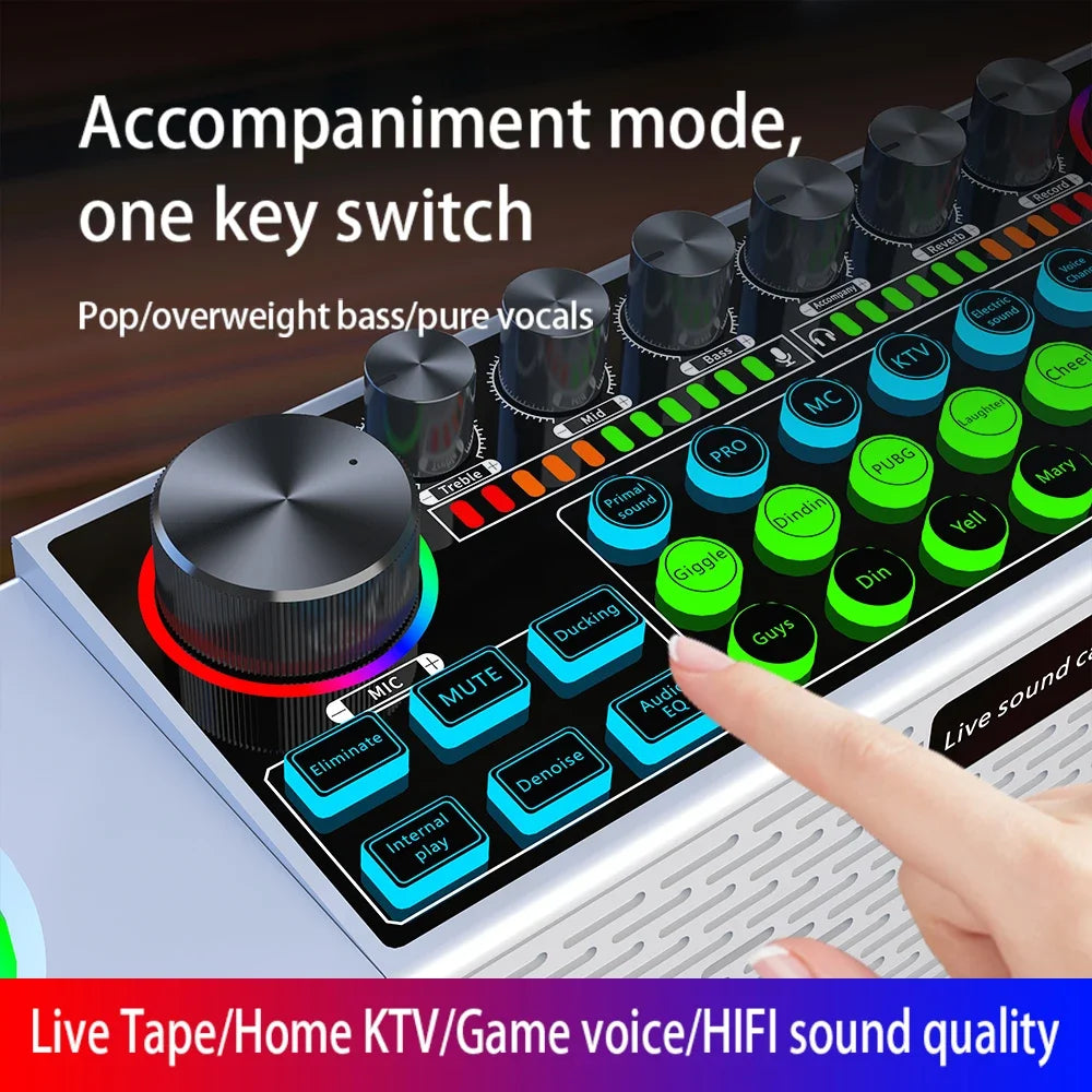 Home KTV Sound Card Singing Speaker Audio Mixer All-in-one Family ...