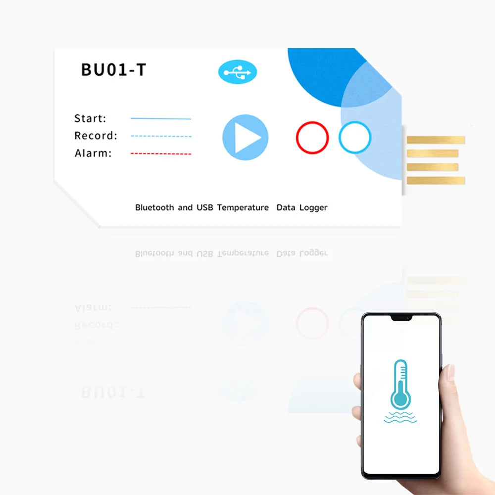Bluetooth USB Temperature Data Logger -30℃~70℃ Temp Recorder 32000 ...