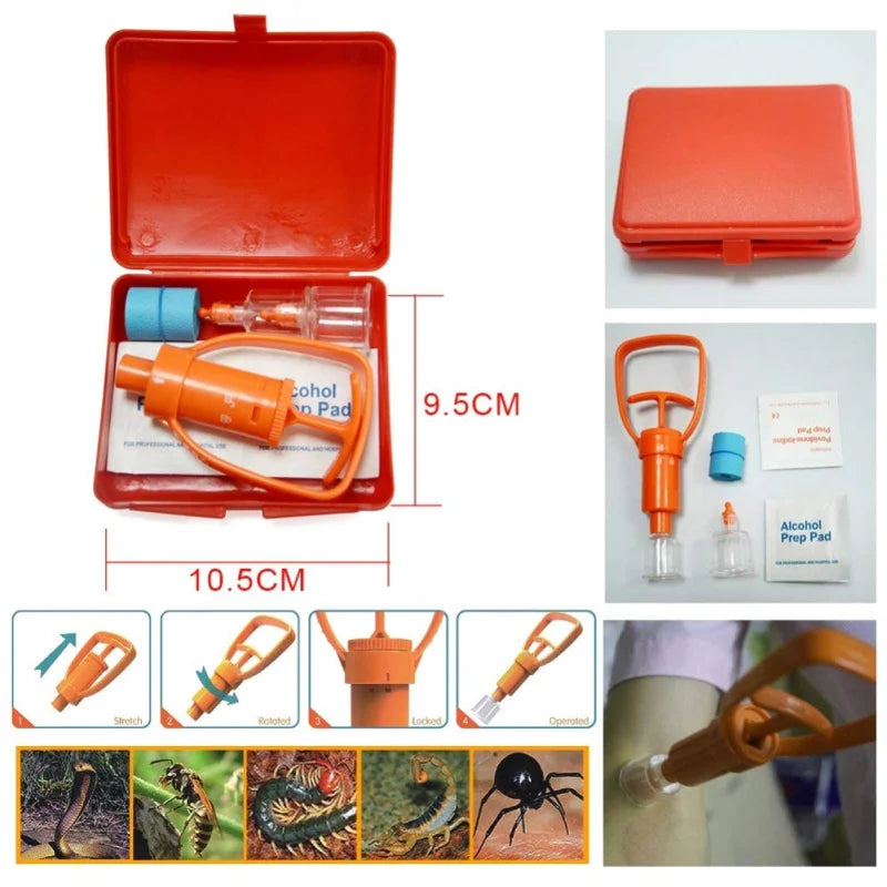 Snake Bite Kit, Bee Sting Kit, Venom Extractor Suction Pump, Bite and ...