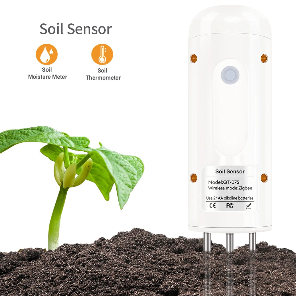 1/2/3 PCS Smart Soil Sensor Zigbee Soil Temperature and Humidity Detector Wireless Soil Analyzer ...