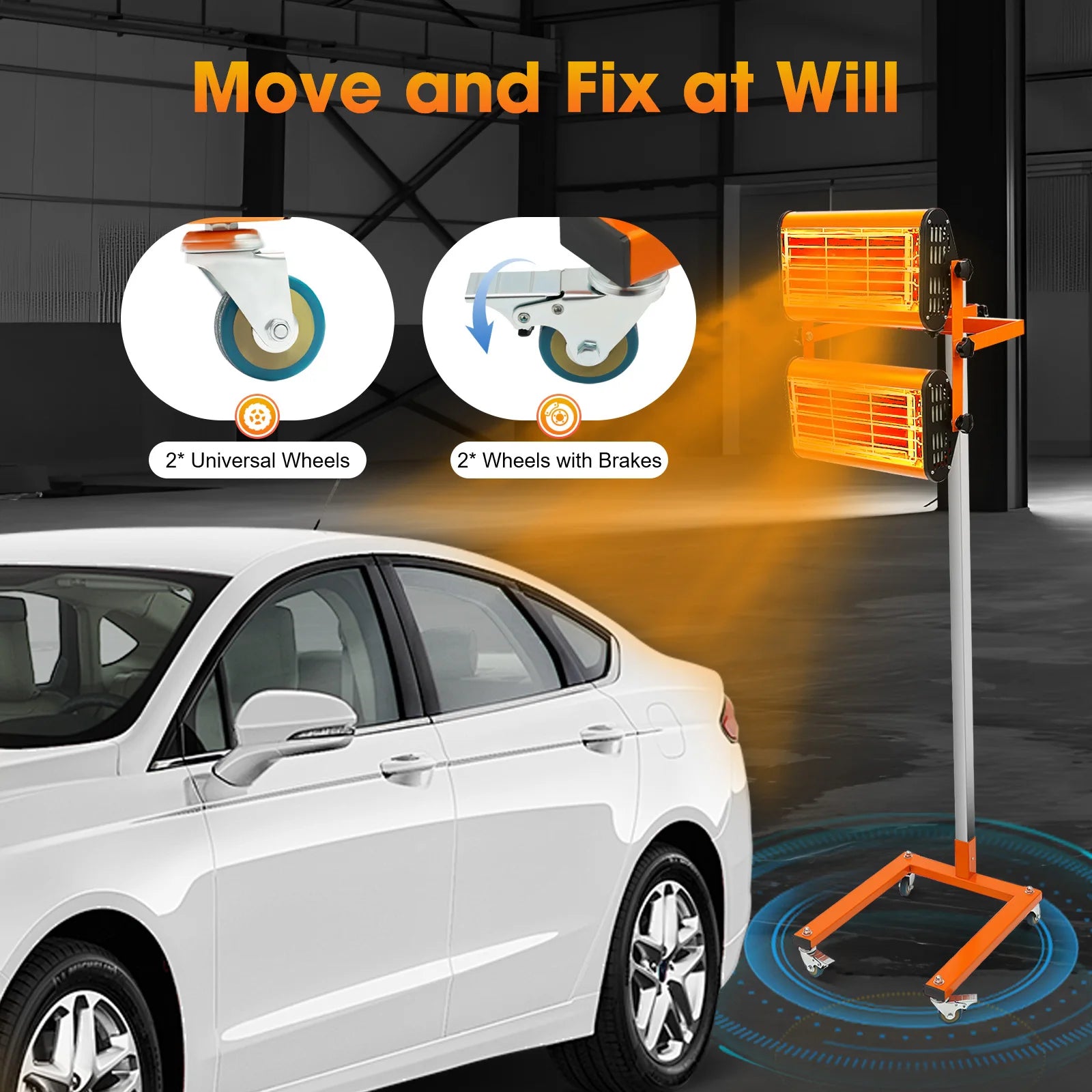 220V 2*1000W Infrared Paint Dryer, Infrared Radiation Heating ...