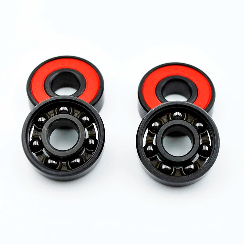 4pcs 608 2RS ibrido cuscinetto a sfera in ceramica nera 8*22*7mm ABEC-11 alta velocità pattini a ...